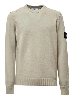 Stone Island STONE ISLAND Ribbed Wool Sweater With Reversed Shoulder Bands Verde