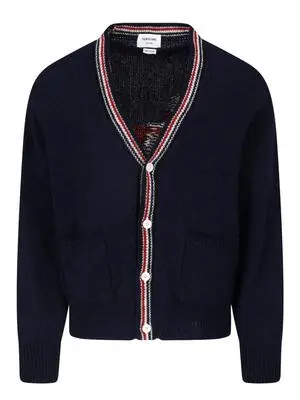 Thom Browne Merino Wool & Mohair Cardigan - Blue