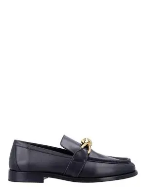 Bottega Veneta Astaire Lambskin Loafers With Metallic Knot Detail - Nero