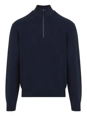 Ralph Lauren Purple Label Silk-cotton Crewneck Pullover - Blue