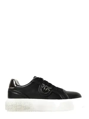 Pinko Logo Embellished Platform Sneakers - Black