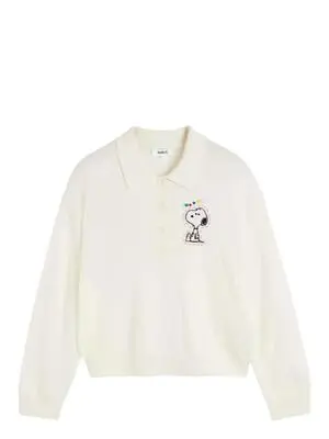 CHINTI & PARKER Chinti & Parker Snoopy Intarsia Knit Polo Top