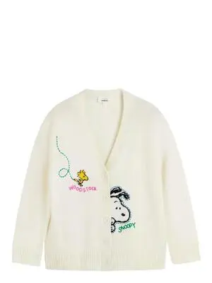 Chinti & Parker Embroidered V-neck Cardigan - Neutrals