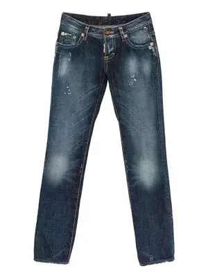Dsquared2 Cotton Distressed Finish Jeans - Blue