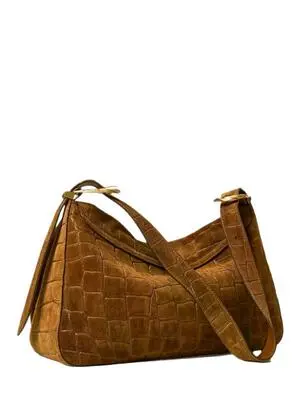 TWINSET Liliane Croc-effect Leather Tote Bag - Brown