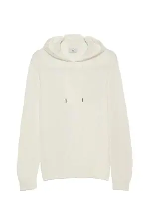 MAGAZZINO RICAMBI Ribbed Knit Drawstring Hoodie - Neutrals