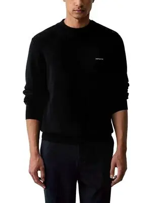 TRUSSARDI Logo Embroidered Crew Neck Sweater - Black