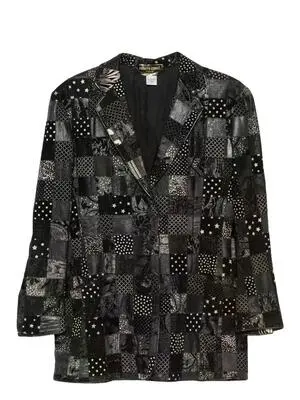 Roberto Cavalli Patchwork Leather Jacket - Black