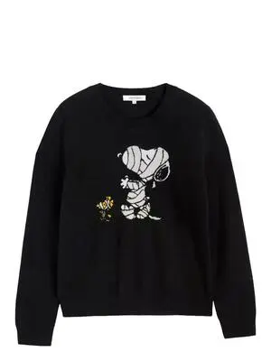 Chinti & Parker Intarsia Knit Snoopy Sweater - Black