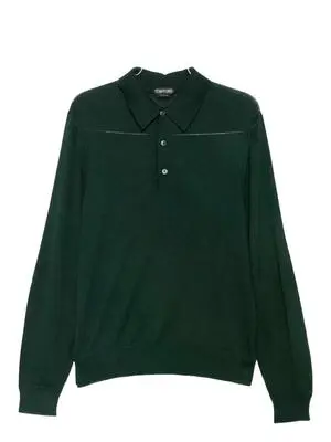 TOM FORD Long-sleeve Polo Shirt - Green