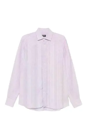 Zegna Striped Long-sleeve Shirt Pink