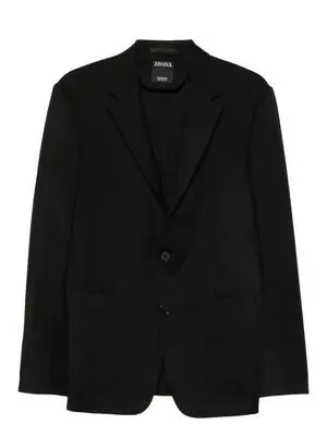 Zegna Single-breasted Notch-lapel Blazer - Black