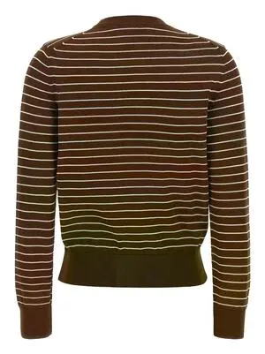 A.p.c. Striped Cotton Crewneck Sweater - Brown