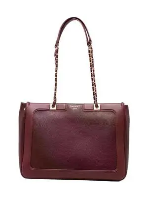 TWINSET Logo Detail Chain Shoulder Bag - Red