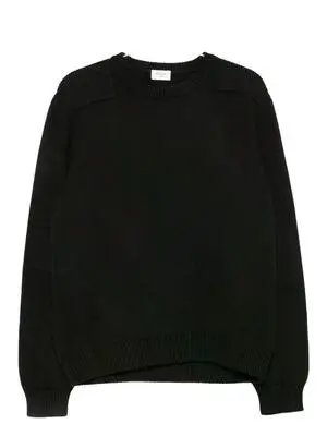 Saint Laurent Ribbed Knit Long-sleeve Sweater - Black