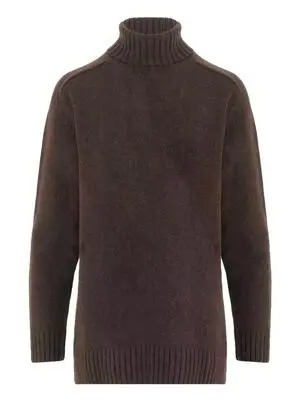 Bruno Manetti Roll Neck Ribbed Trim Sweater - Brown