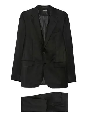 Zegna Notched-lapels Single-breasted Suit - Black