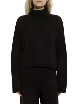 LISA YANG Zerlina Ribbed Turtleneck Sweater - Brown