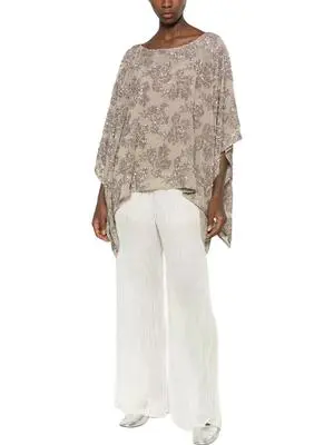Marina Rinaldi Embellished Floral Blouse - Neutrals