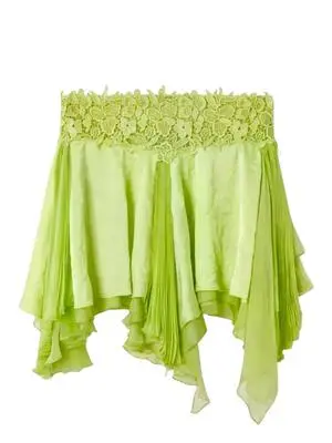 VERSACE Versace Lace-Trim Pleated Mini Skirt