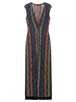 Missoni Metallic-knit Cap-sleeve Maxi Dress - Blue