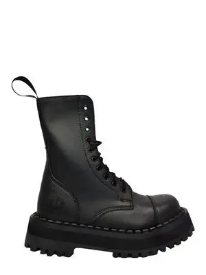 ALTERCORE Lace-up Platform Combat Boots - Black