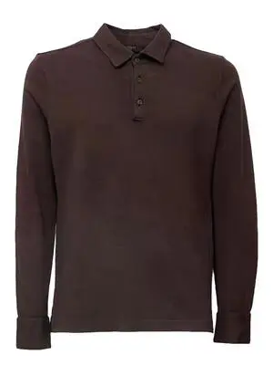 ZANONE Long-sleeve Button-cuff Polo Shirt - Brown
