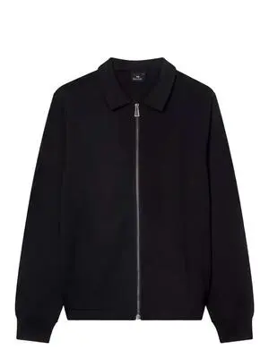 Paul Smith Zip-up Collared Sweater - Black