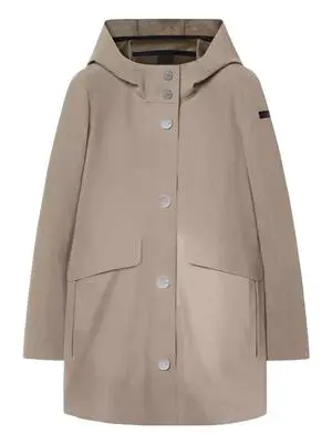 RRD Hooded Button-up Jacket With Matte Finish - Neutrals