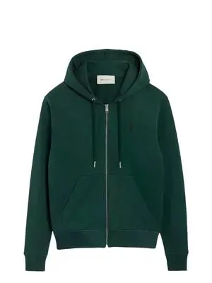 AMI Paris De Coeur Zip-up Hoodie - Green