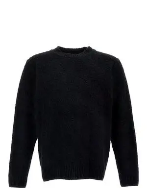 ORIGINAL VINTAGE Brushed-finish Crew-neck Sweater - Black