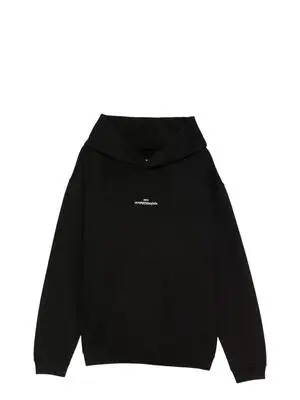 MAISON MARGIELA Logo-embroidered Hoodie - Black
