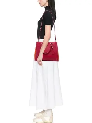 Prada Bicolor Saffiano Lux Satchel - Orange