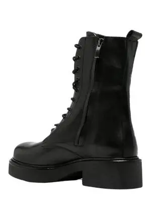 METISSE Lace-up Leather Ankle Boots - Black