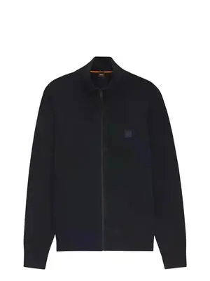 BOSS Logo-patch Zip-up Sweatshirt - Black
