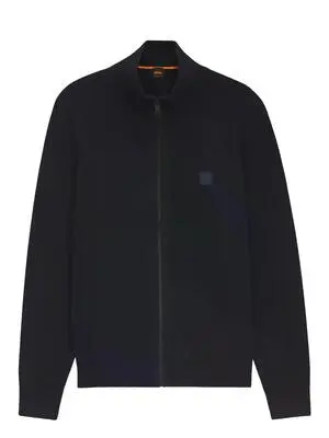 BOSS Knitted Cotton-cashmere Jacket - Black