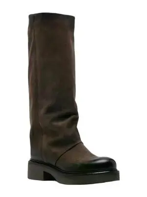 METISSE Leather Pull-on Boots - Brown