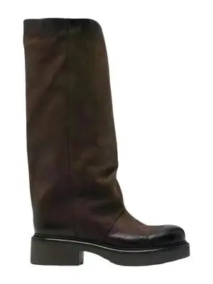 METISSE Leather Pull-on Boots - Brown