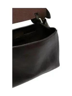Orciani Sveva Grained Leather Foldover Tote Bag - Brown