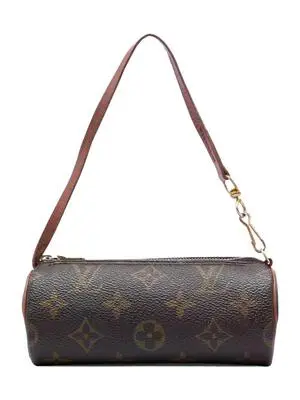 LOUIS VUITTON Monogram Papillon Pochette Handheld Bag - Brown