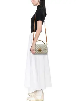 LOUIS VUITTON Damier Azur Croisette Satchel - White