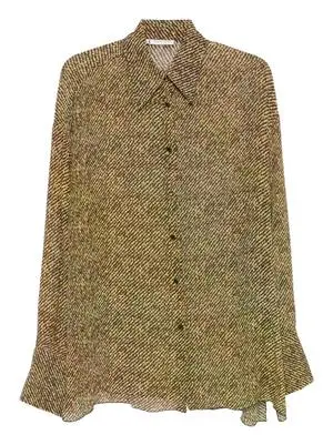 Roberto Cavalli 2000s Diagonal-stripe Silk Shirt - Brown
