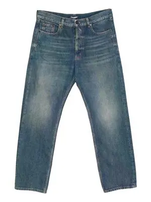 Saint Laurent Faded-effect Straight-leg Jeans - Blue