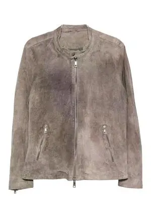 GIORGIO BRATO Suede Zip-up Jacket - Grey