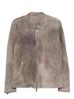 GIORGIO BRATO Suede Zip-up Jacket - Grey