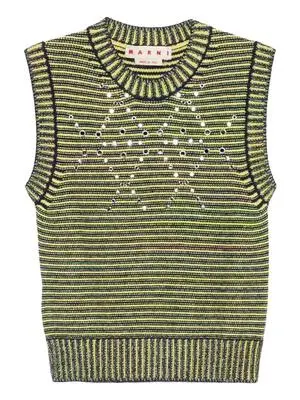 MARNI Marni Eyelet-Embellished Striped Sweater Vest