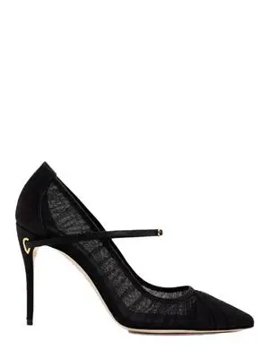 Jennifer Chamandi Lorenzo Mesh-panelled Pumps - Black