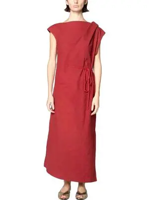 MULLER OF YOSHIOKUBO Sleeveless Maxi Dress With Rope Belt - Red