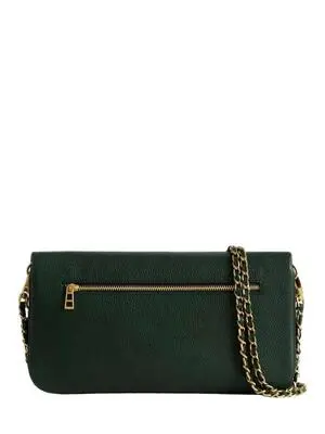 Zadig&Voltaire Zadig&Voltaire Rock Clutch With Embellished Wings And Metal Chain Strap Green