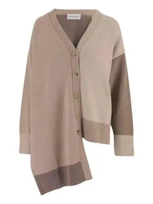 NICCOLO PASQUALETTI Color-block Asymmetrical Cardigan - Neutrals